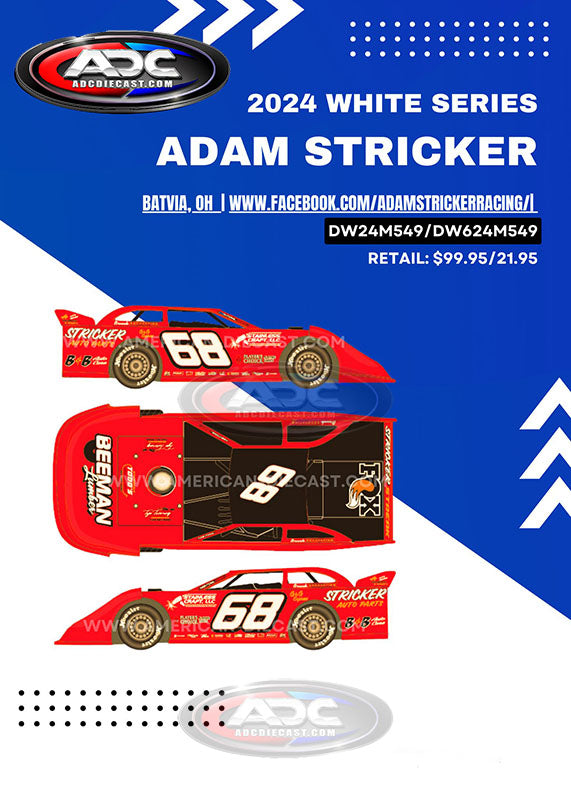 2024 Adam Stricker #68 RED Dirt Late Model 1:24 Diecast Car – Sharue ...